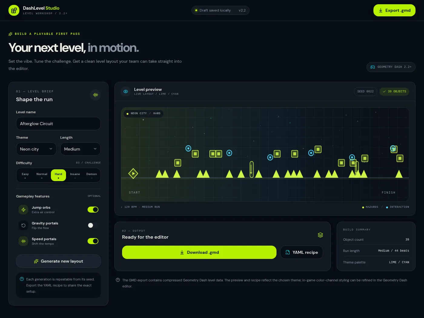 DashLevel Generator