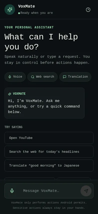 VoxMate AI Assistant