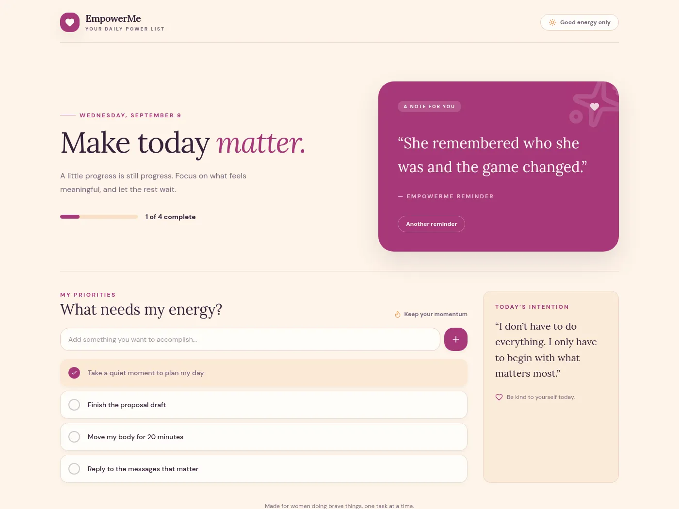 EmpowerMe Tasks