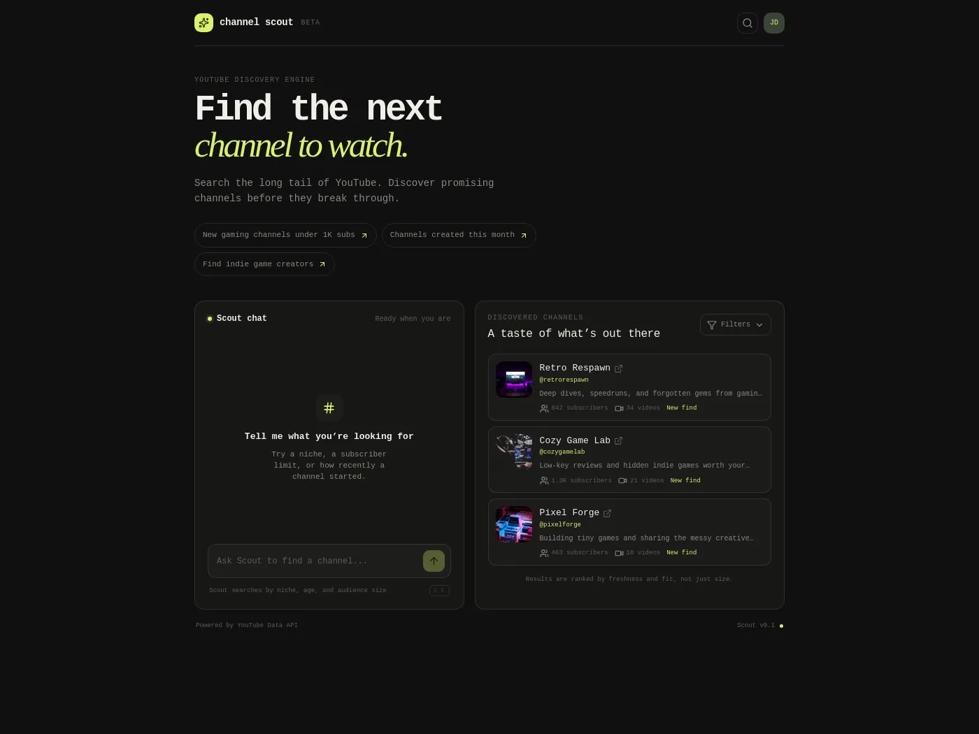YouTube Scout Chat Extension
