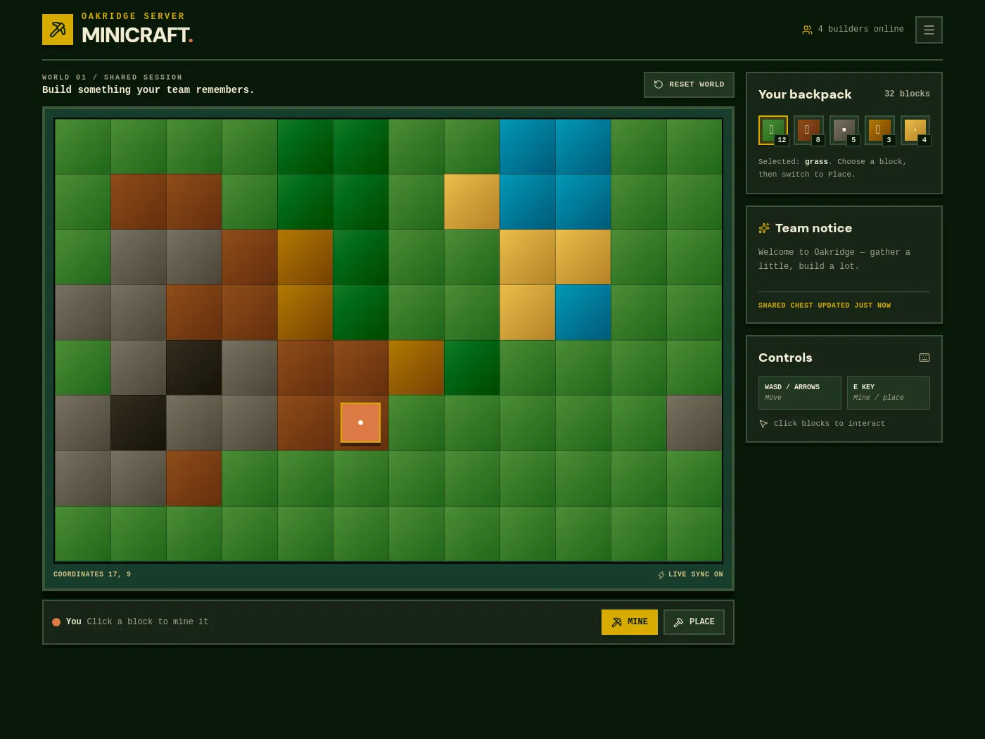 MiniCraft Web Game