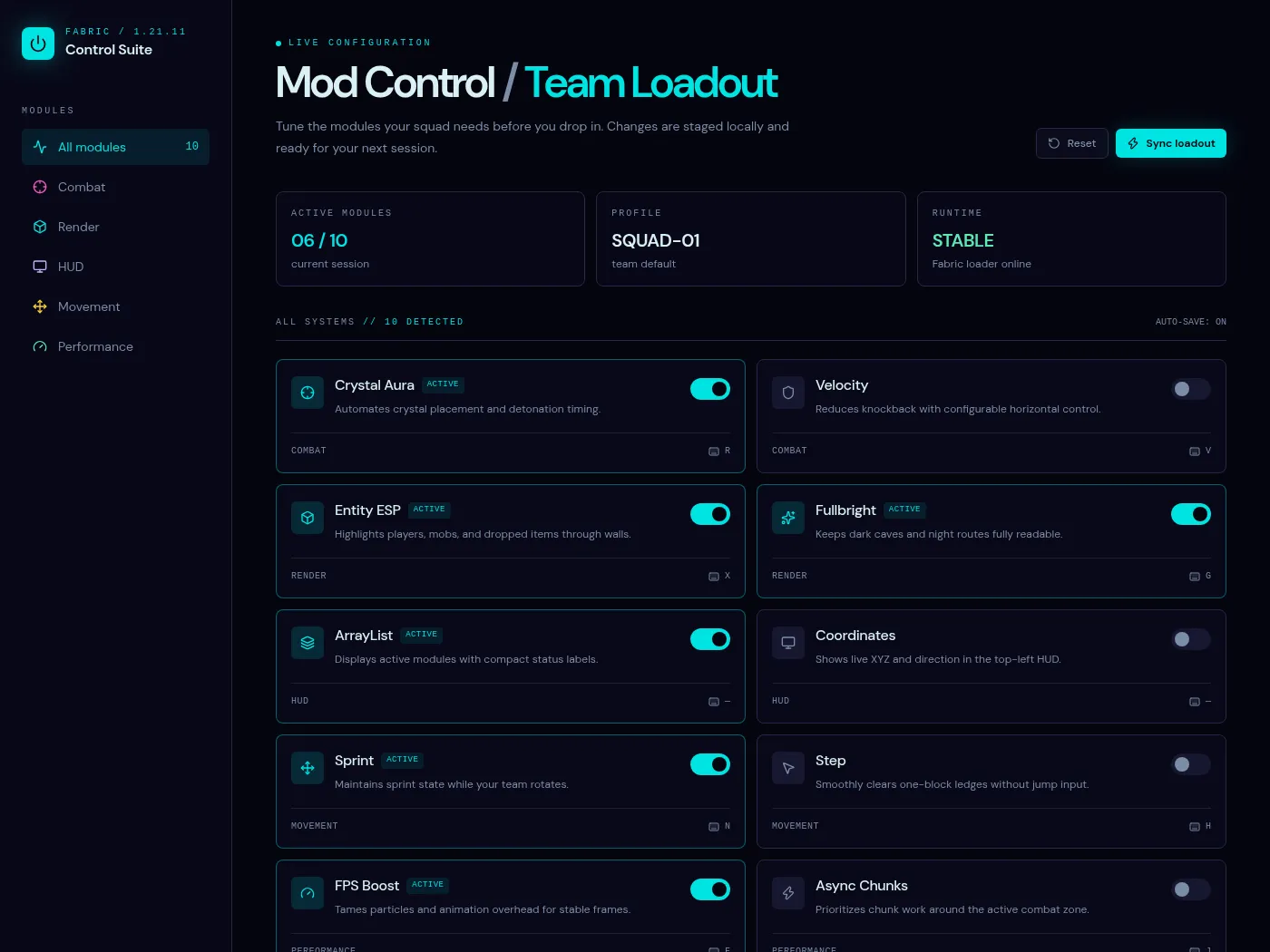 Fabric Mod Control Suite