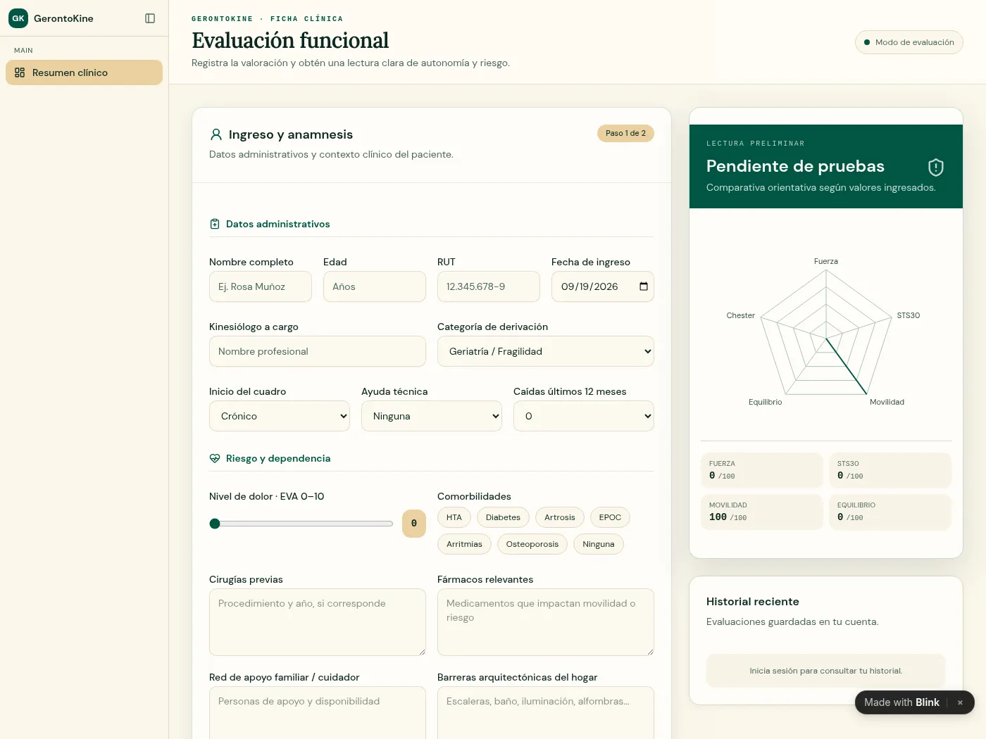 GerontoKine Dashboard