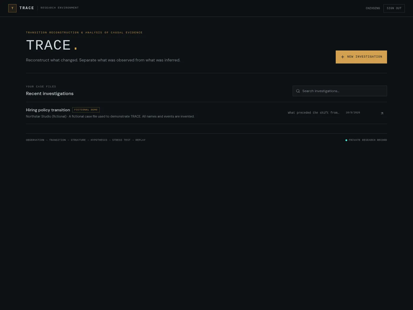 TRACE Research Tool