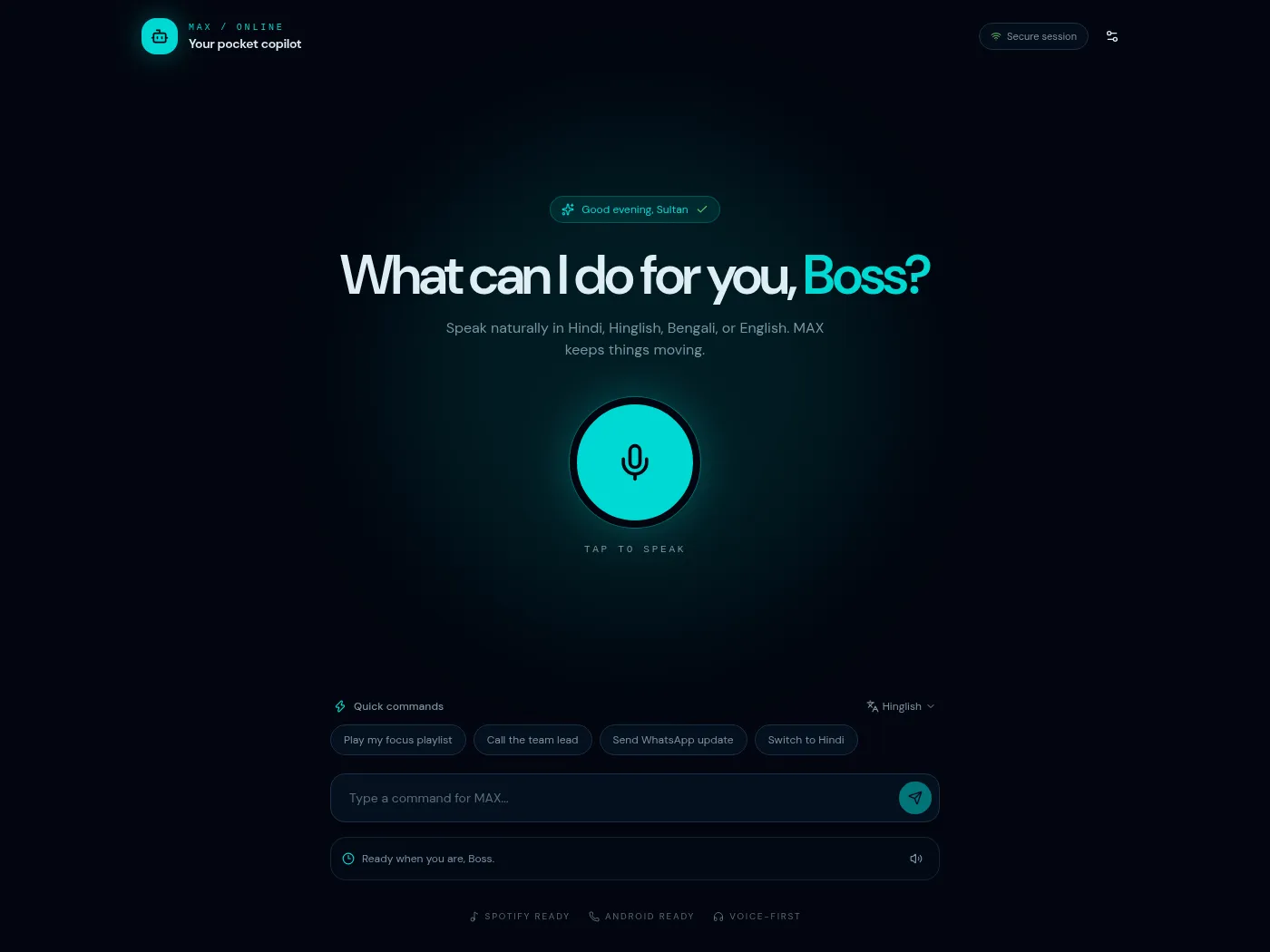 MAX AI Voice Assistant