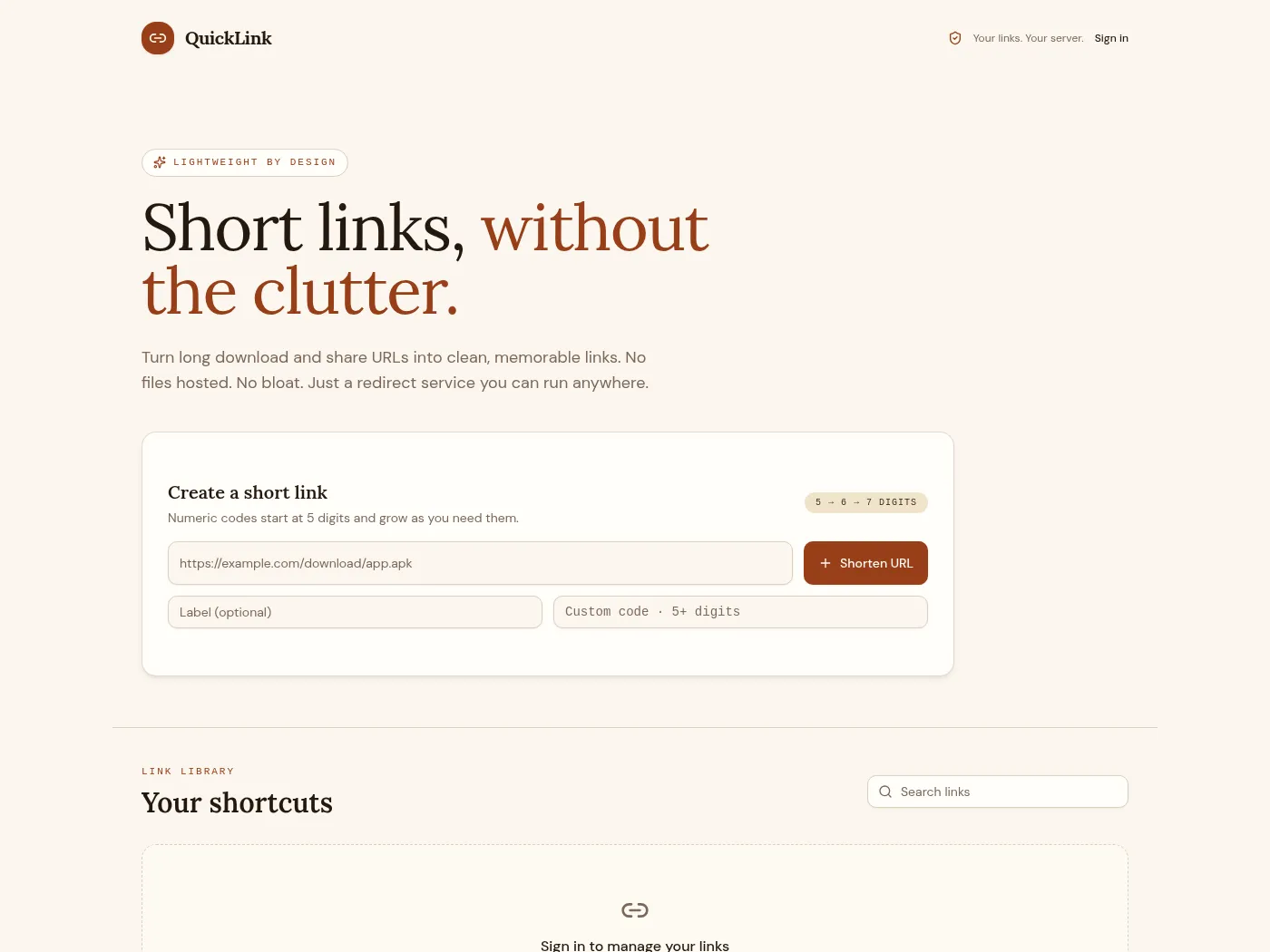 QuickLink Shortener