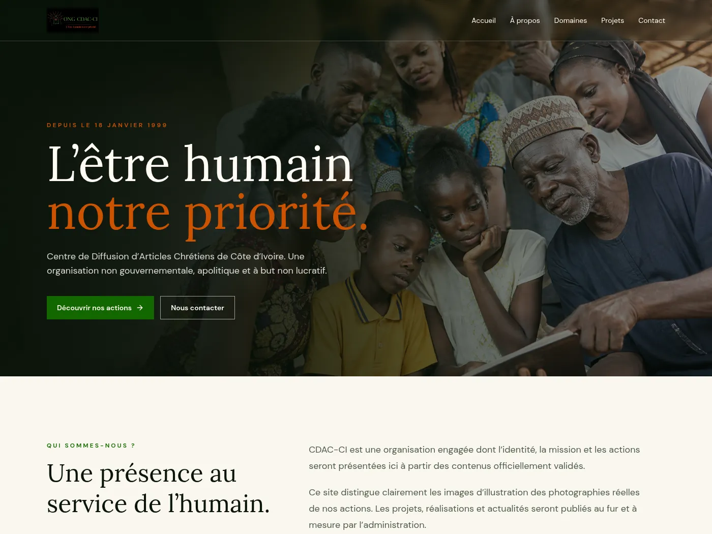 CDAC-CI Institutionnel Web