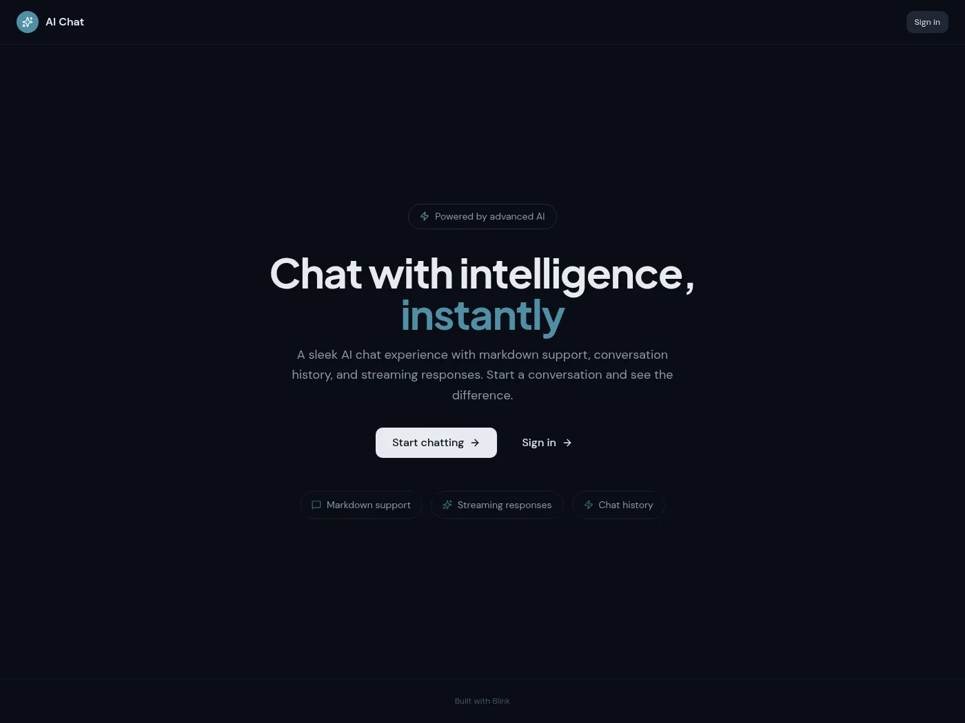 Shadcn AI Chat Starter