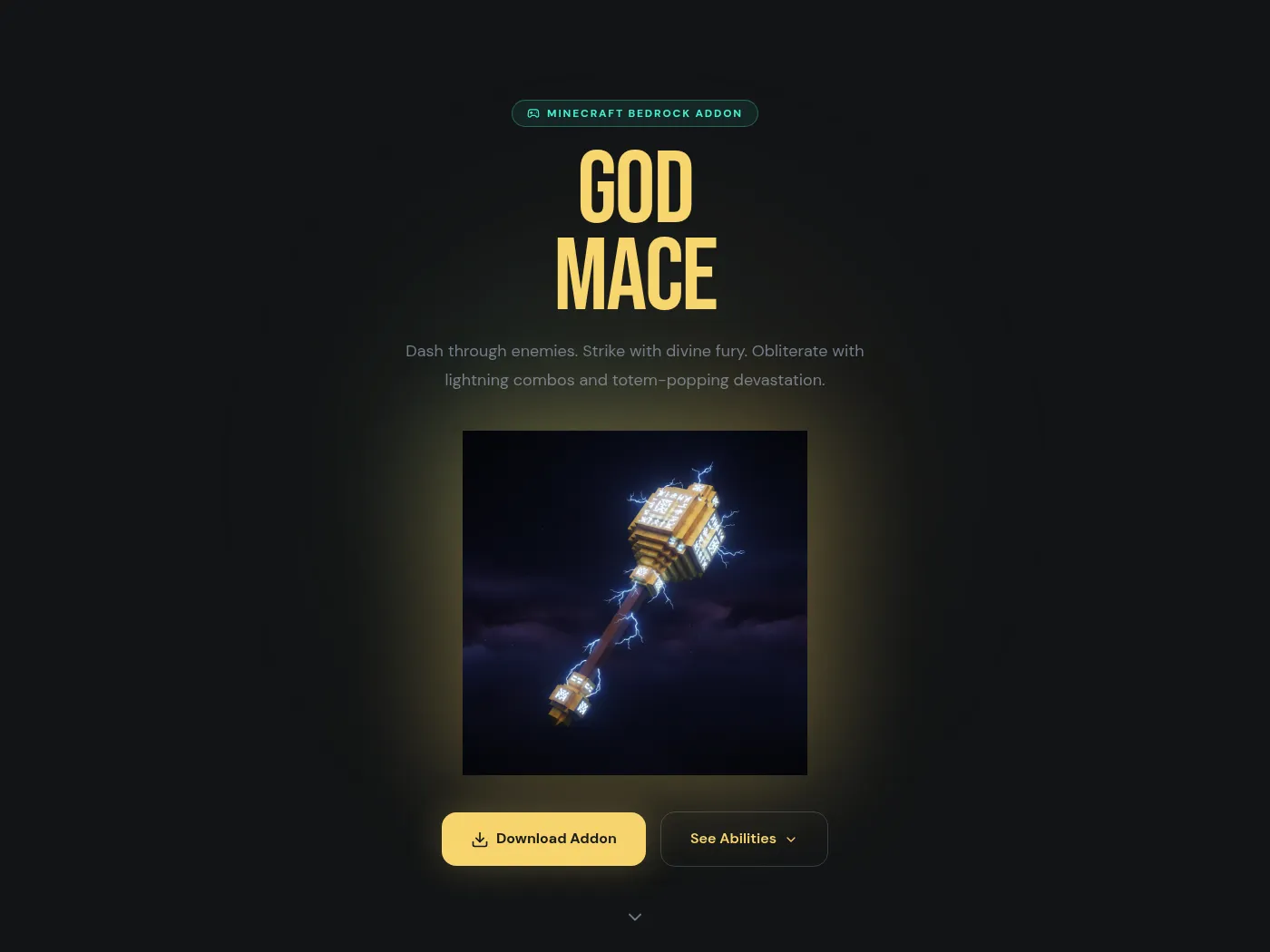 God Mace Minecraft Addon