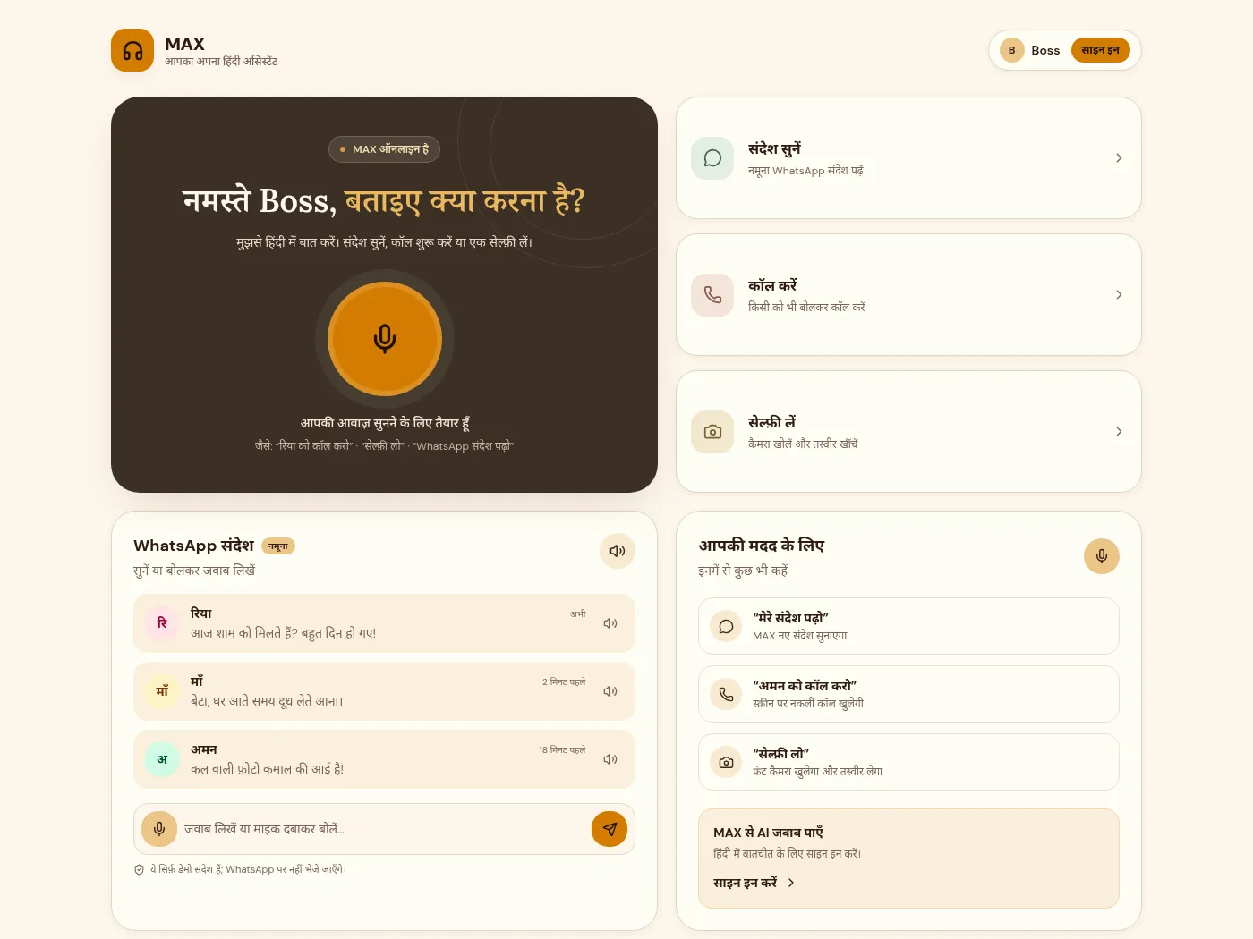 MAX Hindi Voice Assistant
