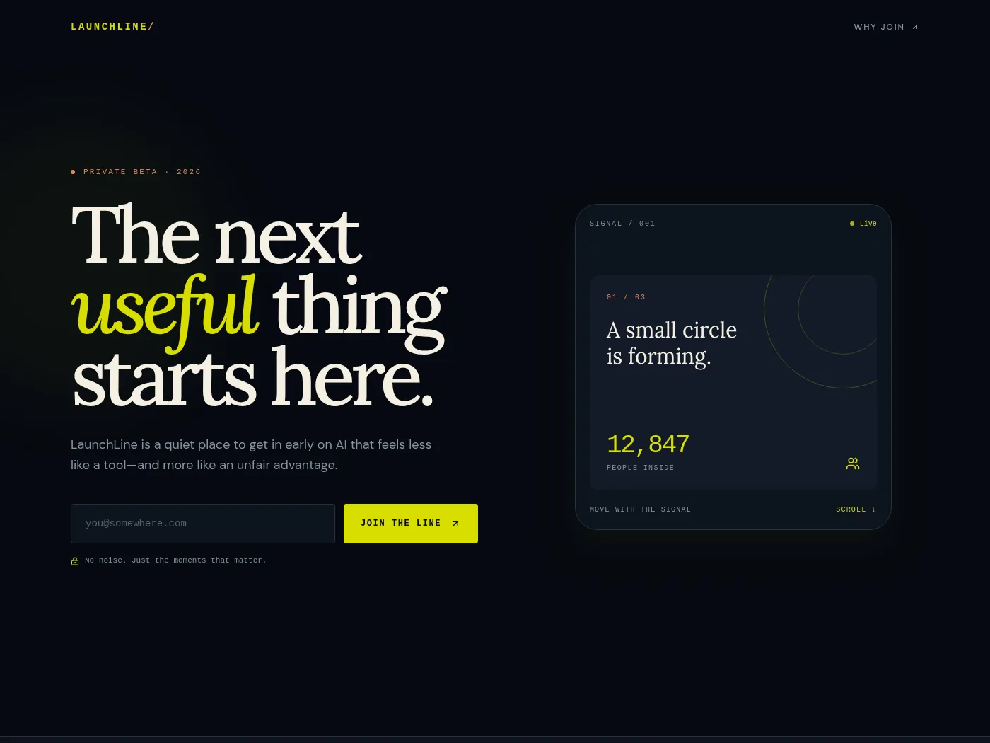LaunchLine Waitlist Site