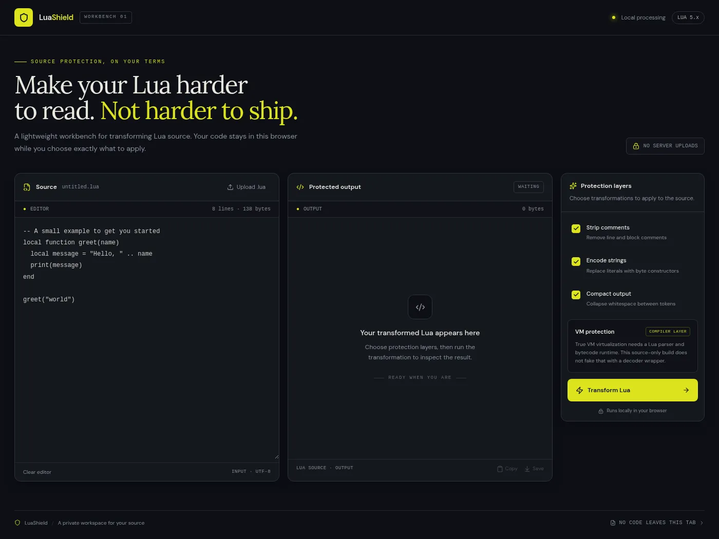 LuaShield Web Obfuscator
