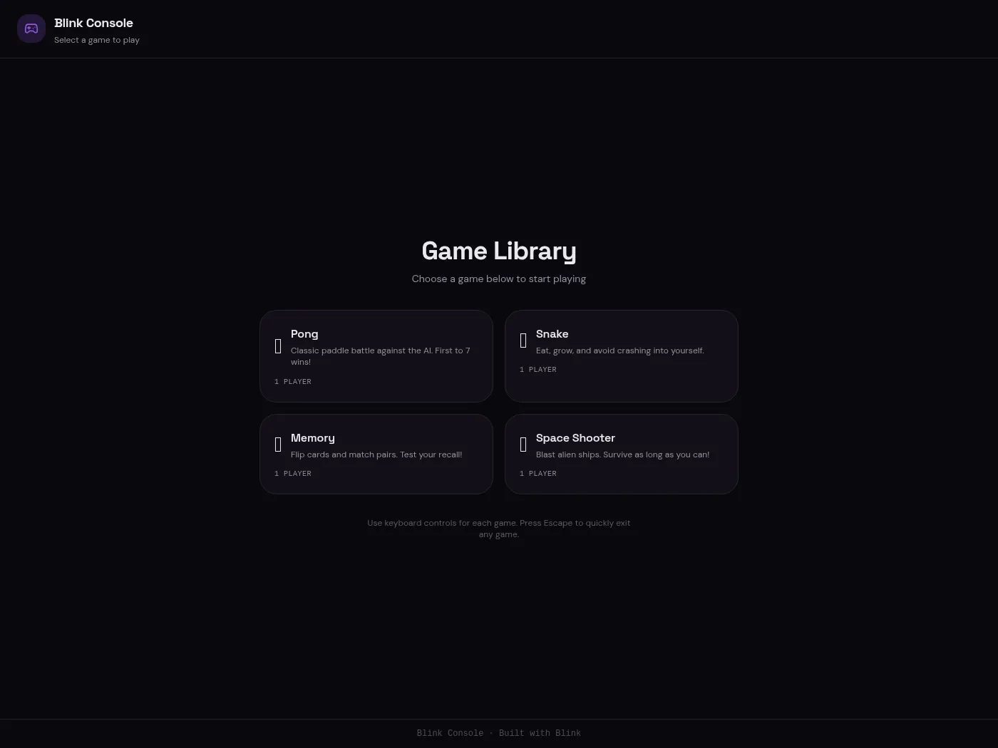 Game Console App
