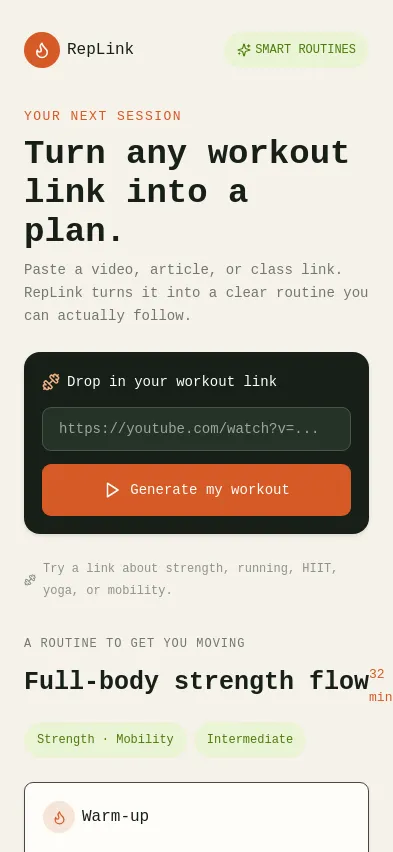 Link Workout Generator