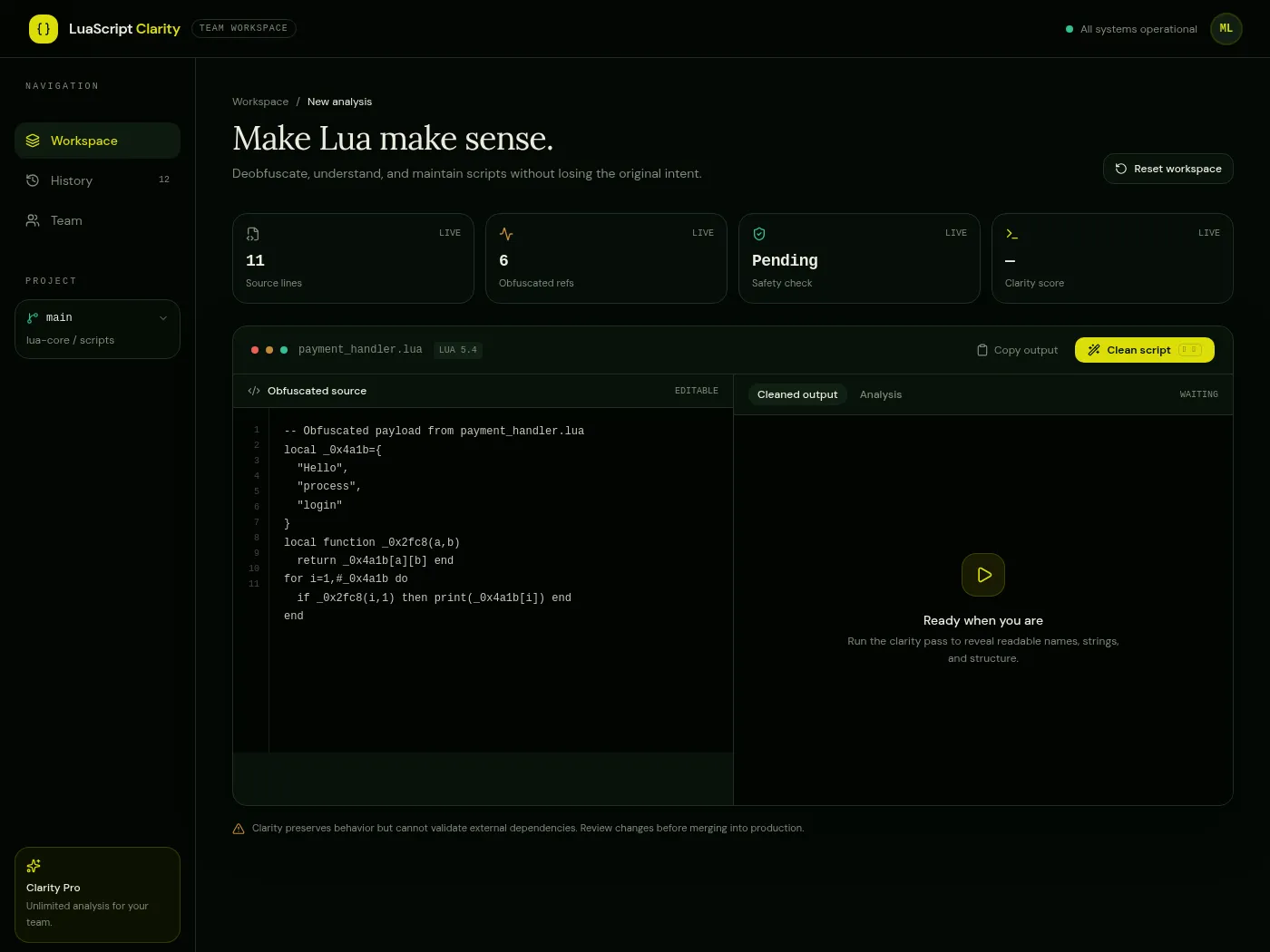 LuaScript Clarity Tool
