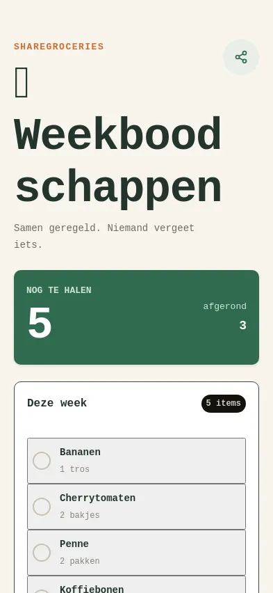 ShareGroceries App