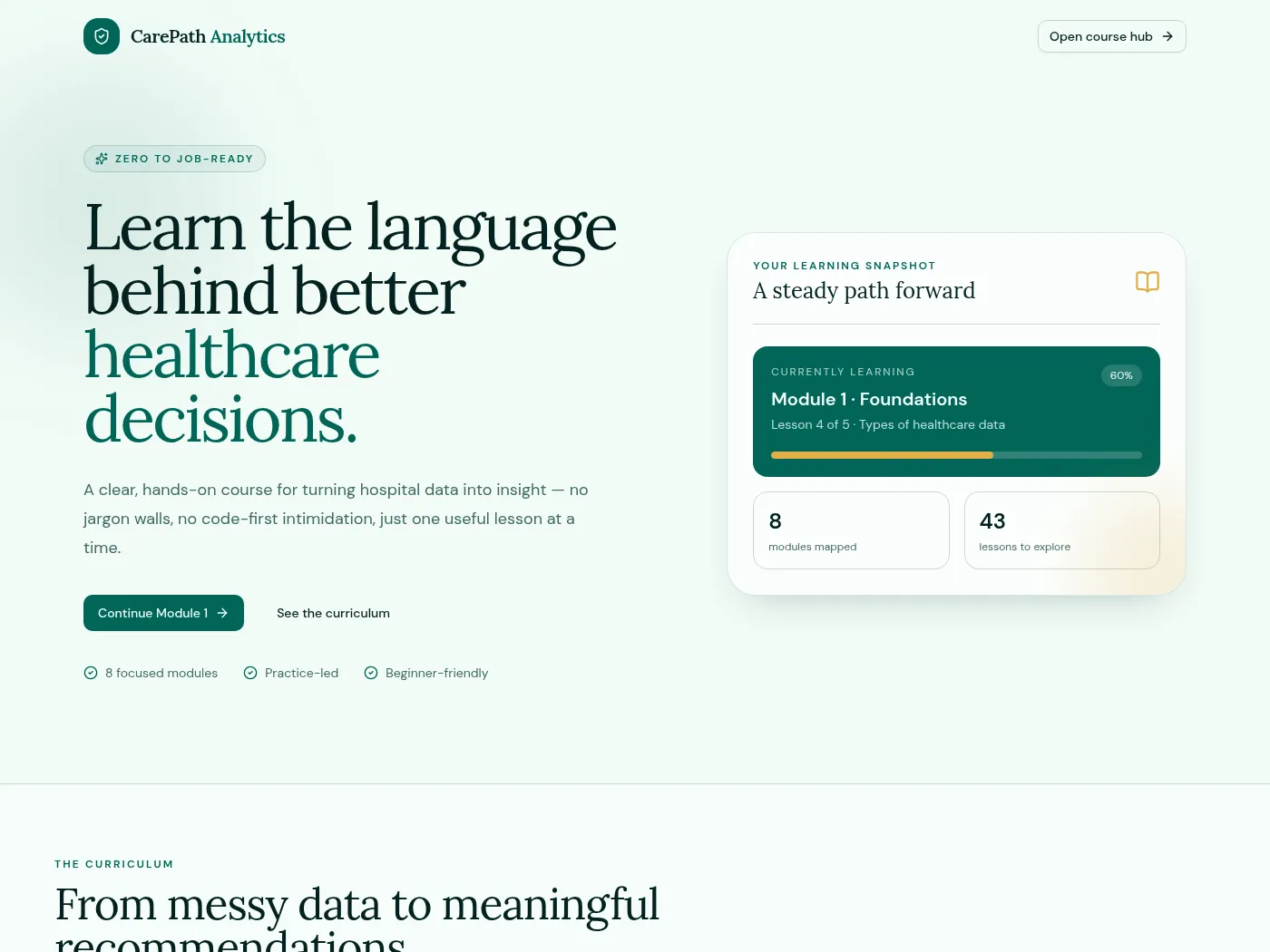 Healthcare Analytics Course Hub