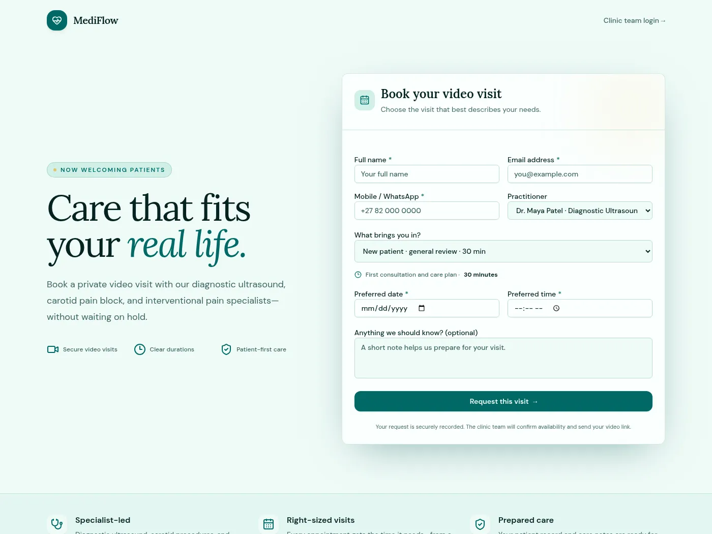 MediFlow Clinic Scheduler