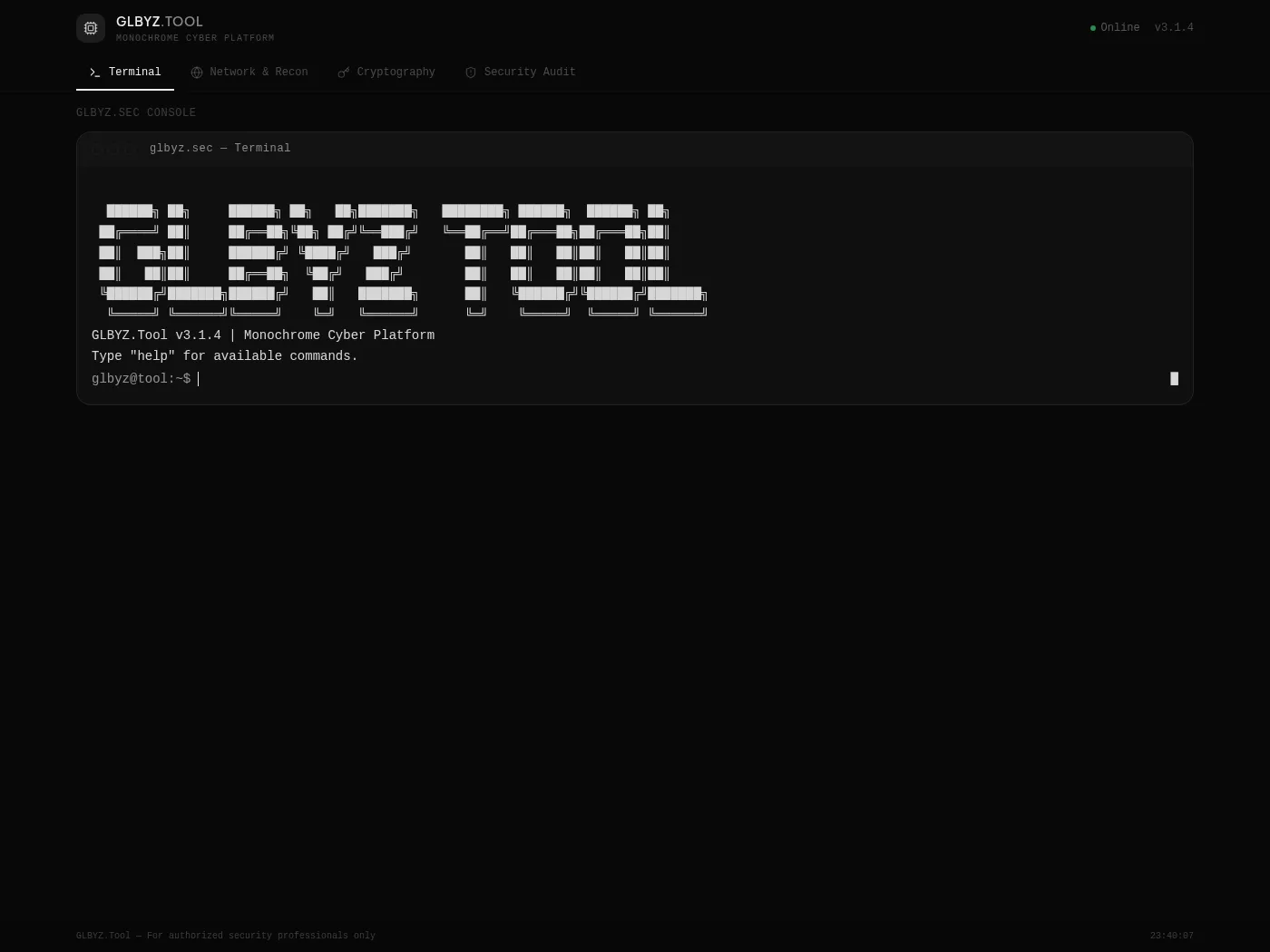 GLBYZ.Tool Monochrome Cyber Platform