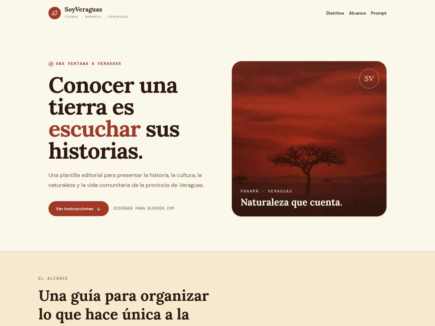 SoyVeraguas Landing Page
