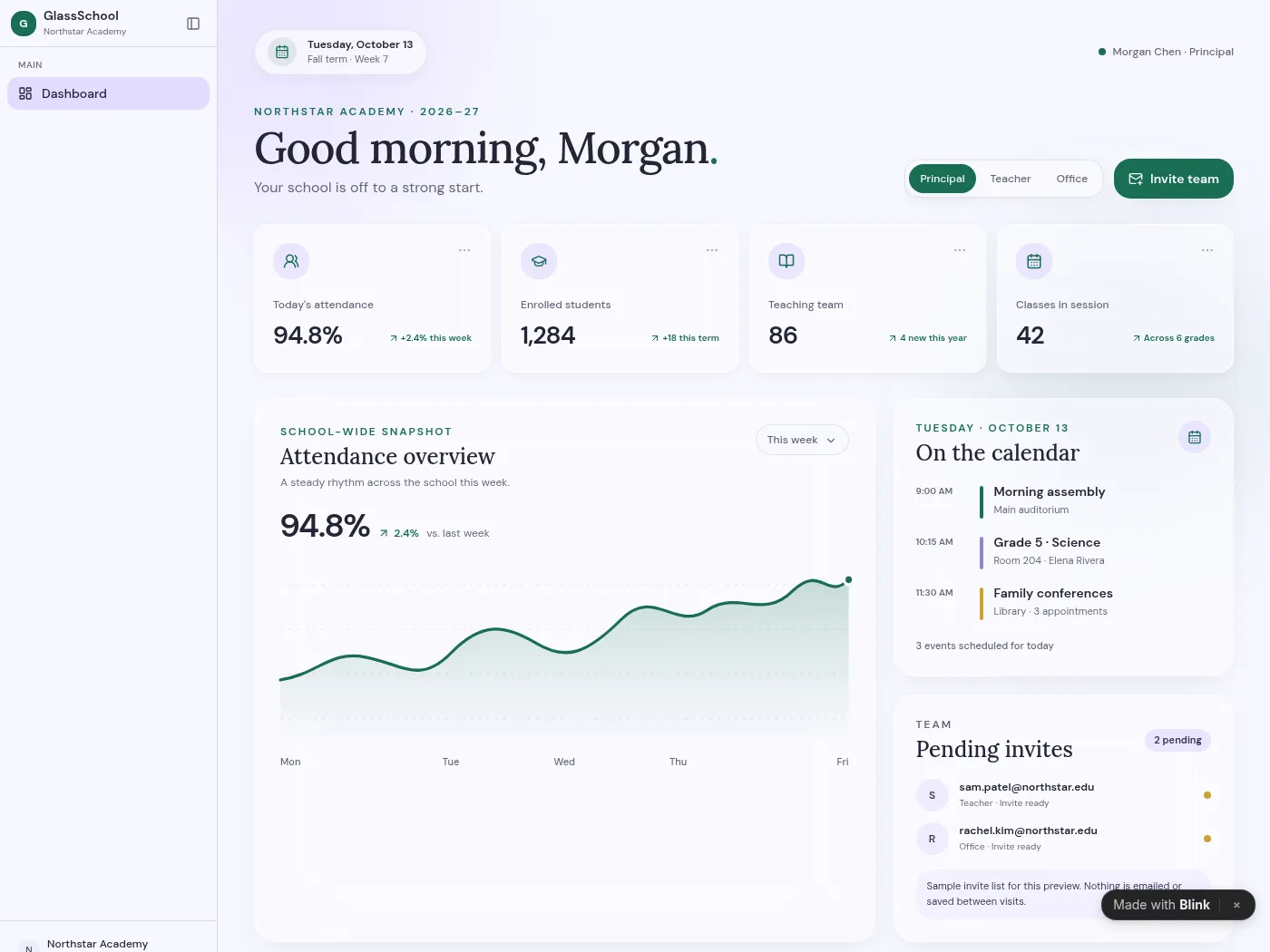 GlassSchool Dashboard