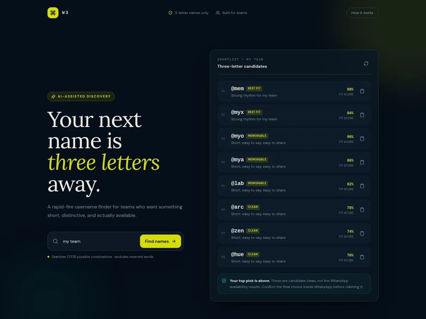 W3 Username Finder