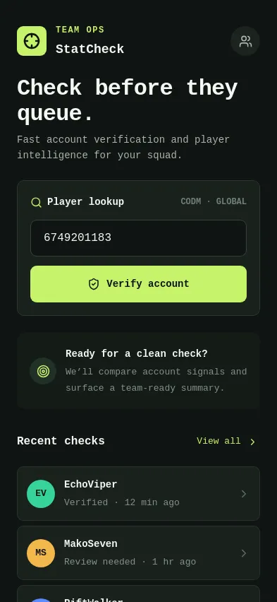 CoD Mobile StatCheck