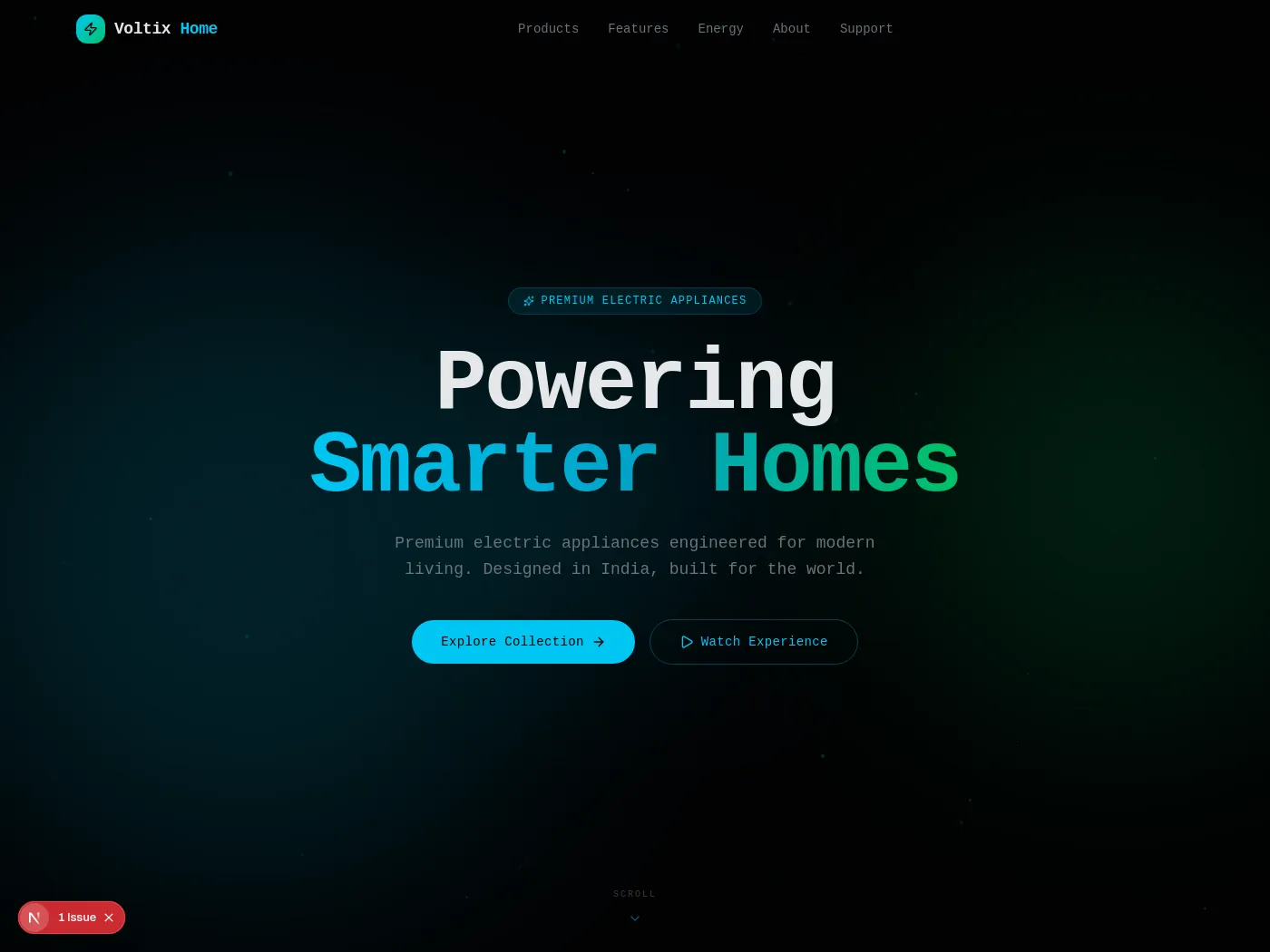 Voltix Home Landing