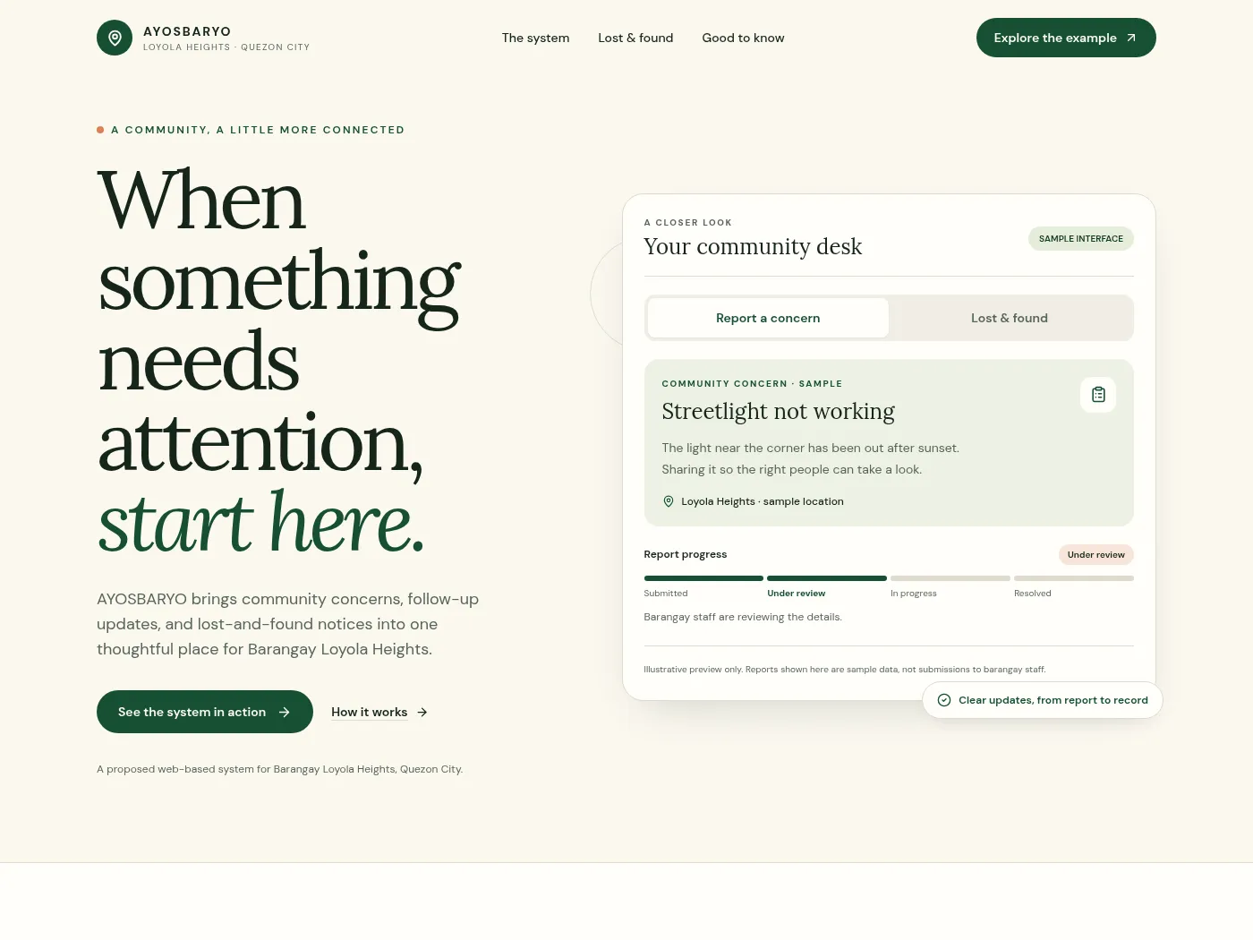 AYOSBARYO System Website
