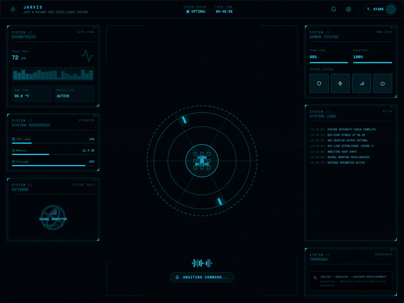 Jarvis Dashboard UI (Remix)
