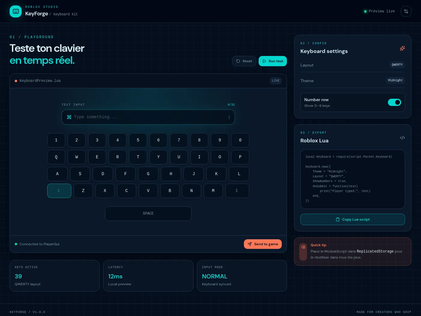 Roblox Studio Keyboard