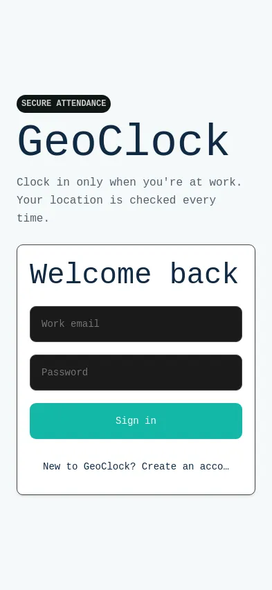 GeoClock Attendance App