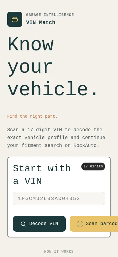 VIN Decode & Match