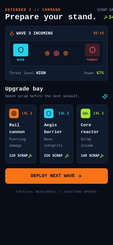 Defender 2 Mobile Game