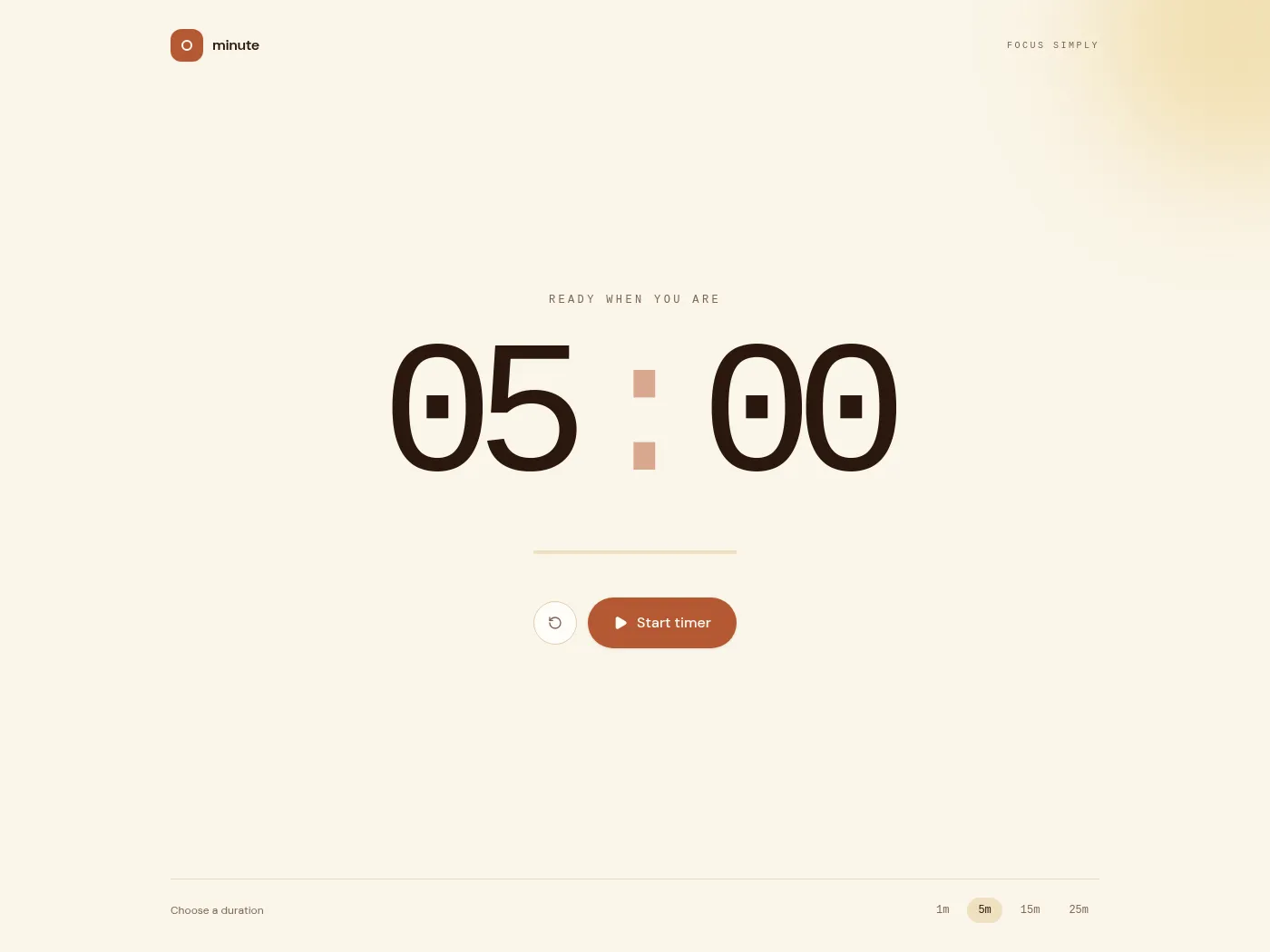 Minimal Countdown Timer