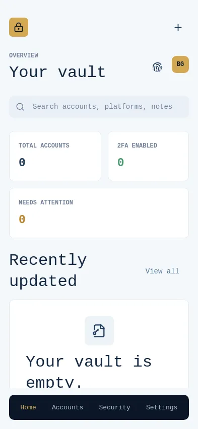 AccountVault Secure Manager
