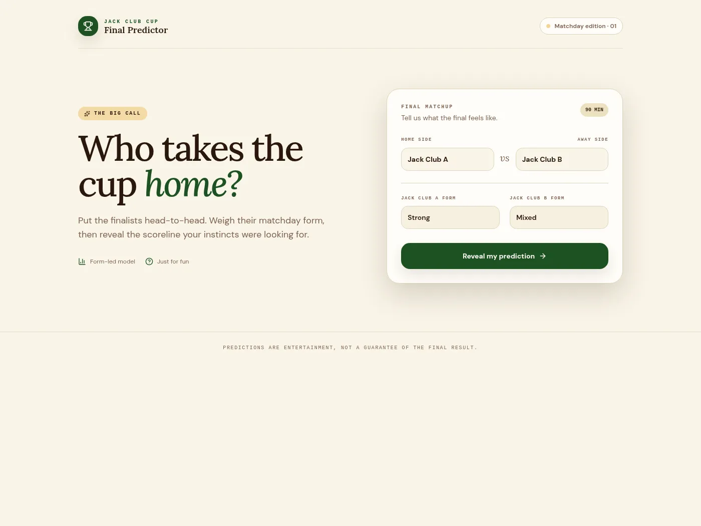Cup Final Predictor