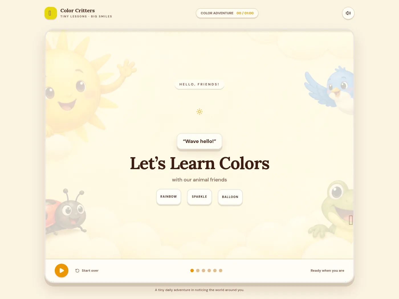 Color Critters Learning