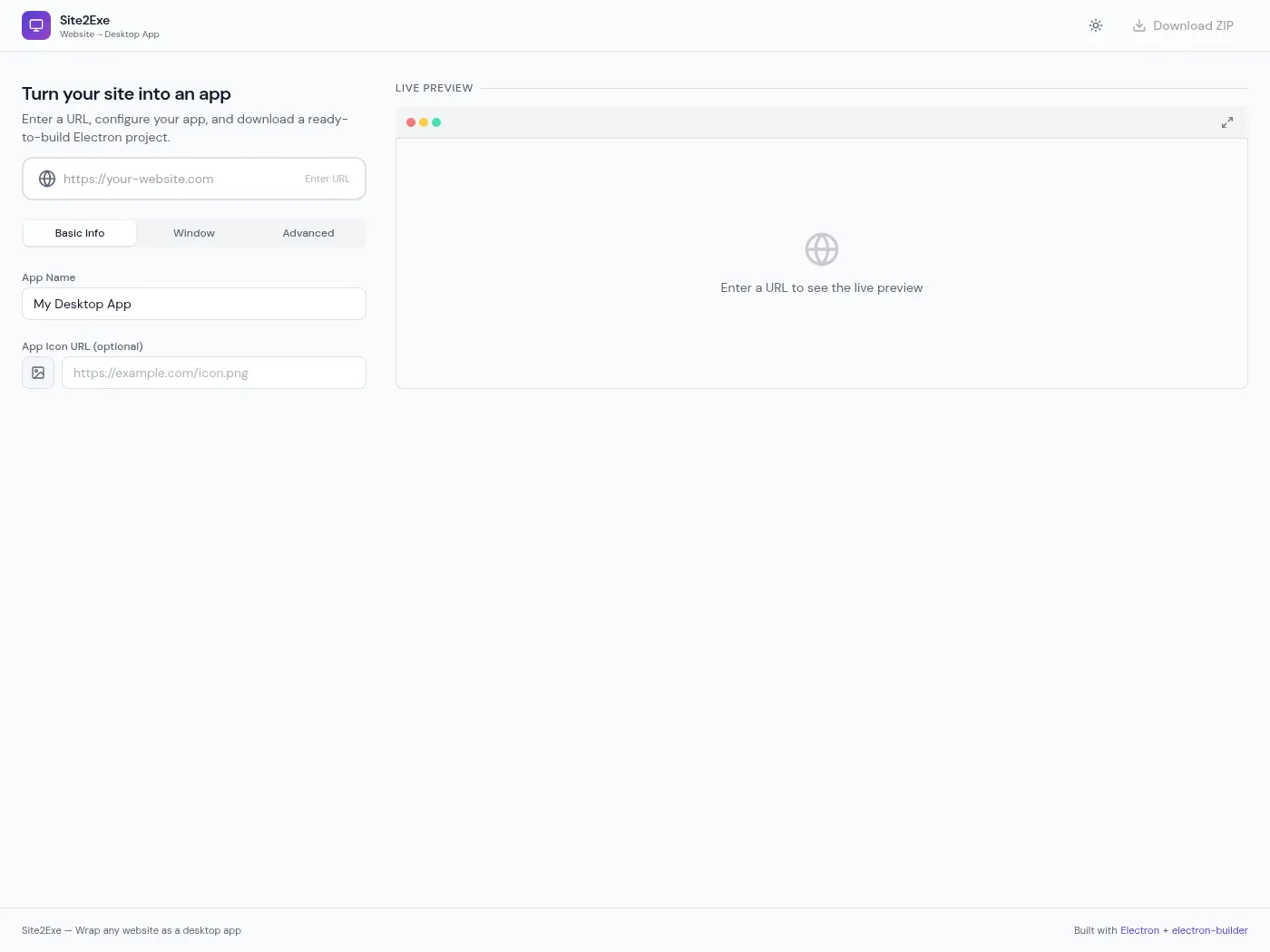 Site2Exe Desktop App