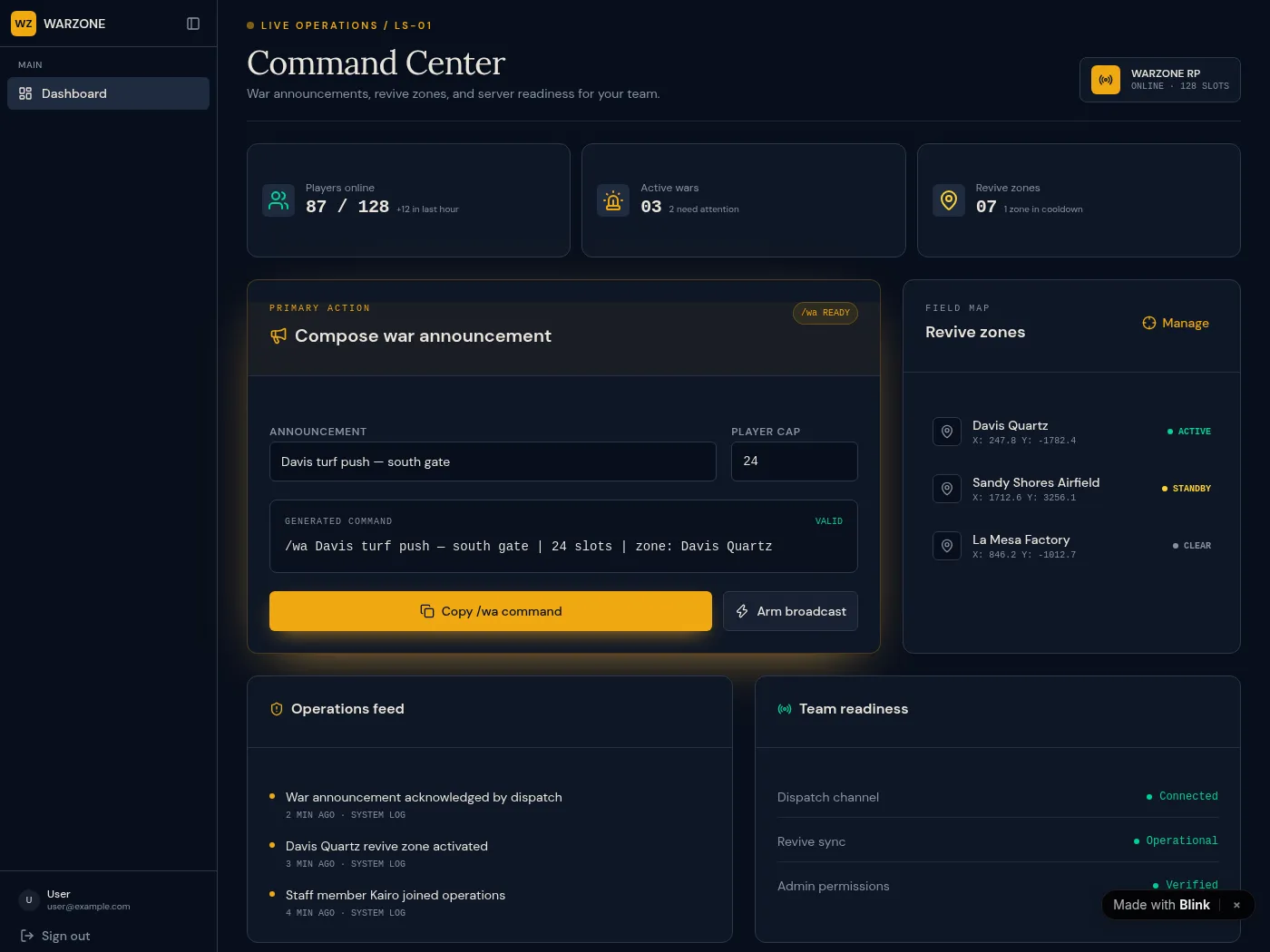 WarZone Admin Panel