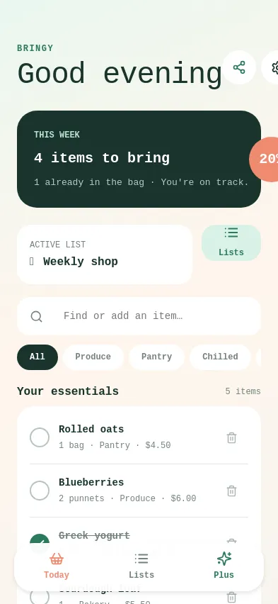 Bringy: Smart Groceries