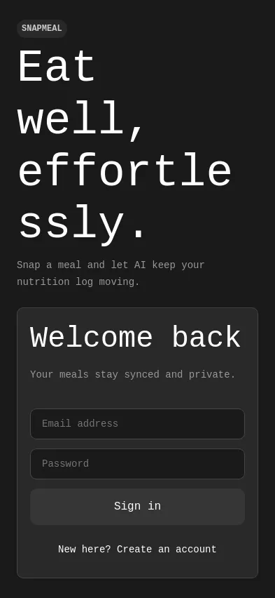 SnapMeal Tracker