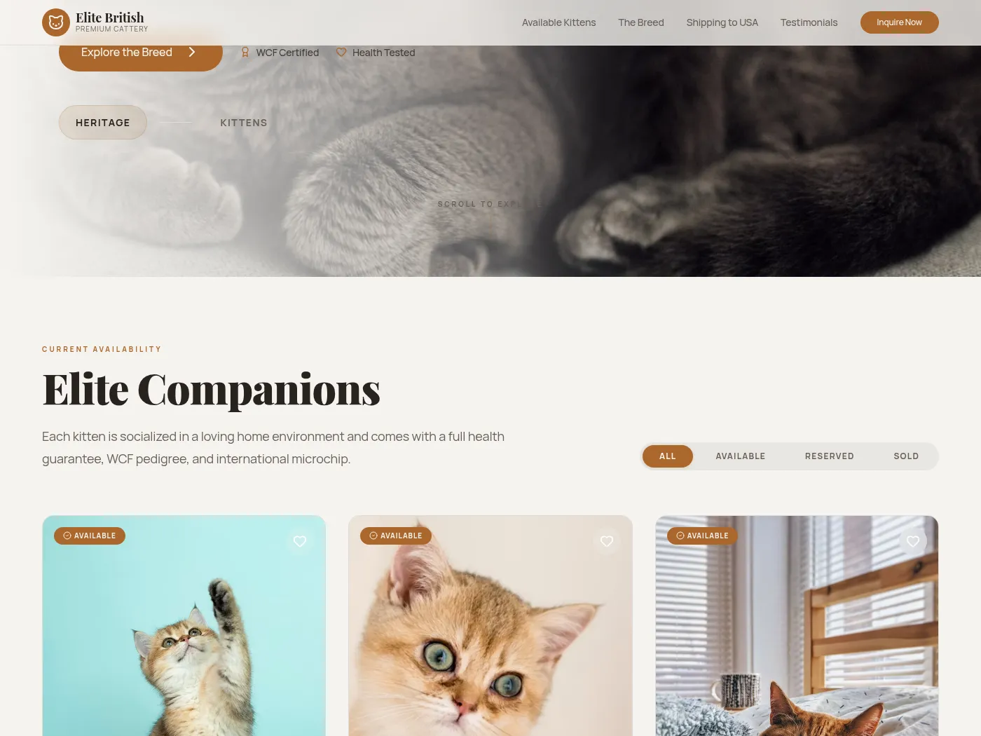 Elite British Cats Shop