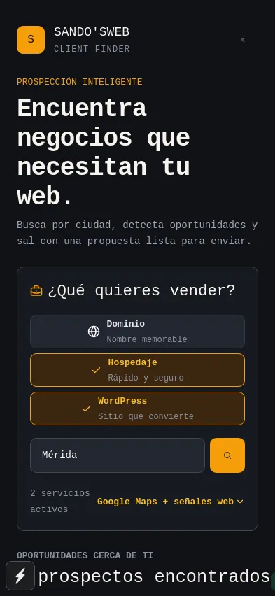 SANDO'SWEB Client Finder