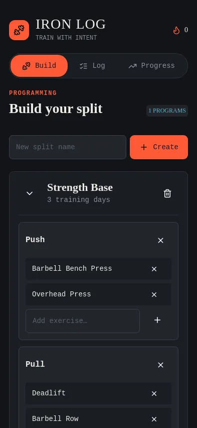 Iron Log Workout Tracker