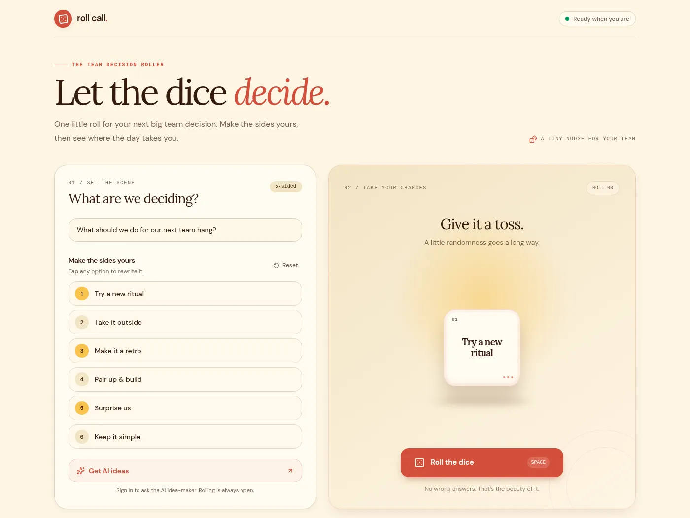 Playful AI Dice Roller