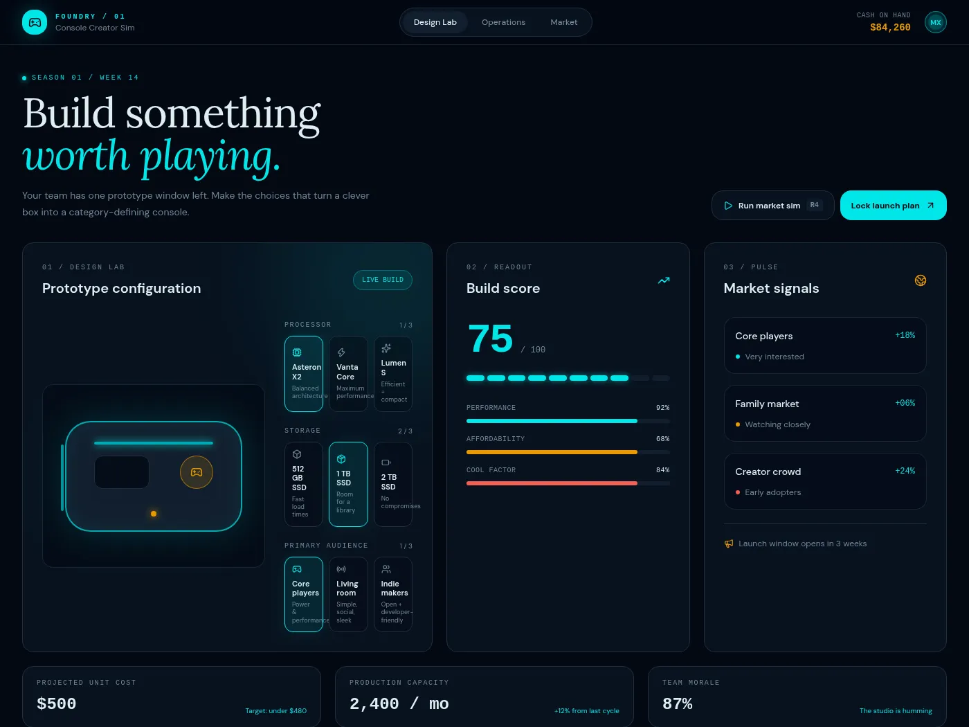Console Creator Sim