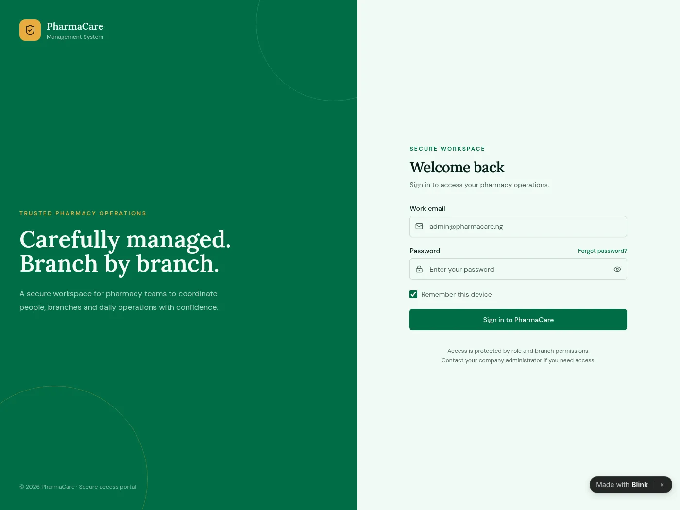 PharmaCare Management System