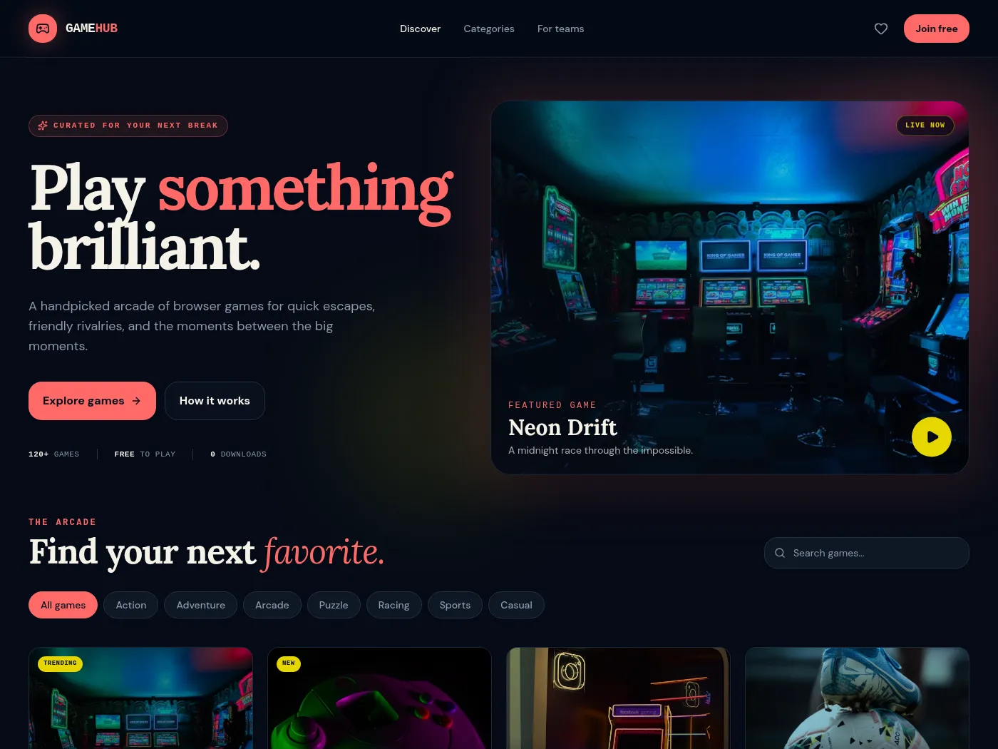 GameHub Web Platform