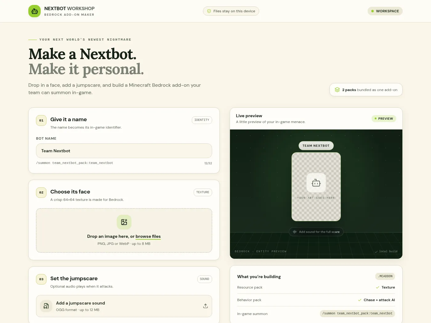 Minecraft Nextbot Maker
